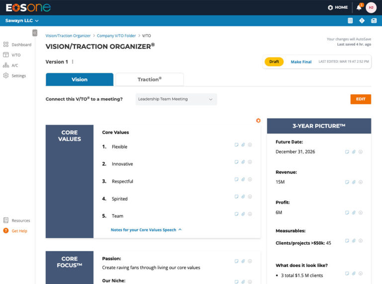 EOS One™ | Software from the Makers of EOS®